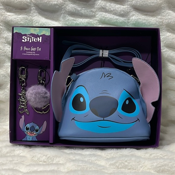 Disney | Bags | New Disney Stitch 3 Piece Crossbody Bag Charm Duo Gift ...